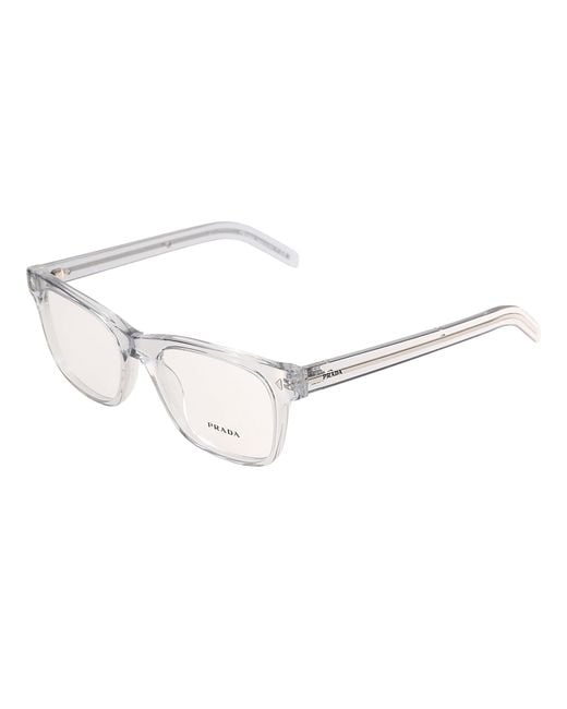 Prada Clear Frame Glasses in Natural for Men | Lyst UK