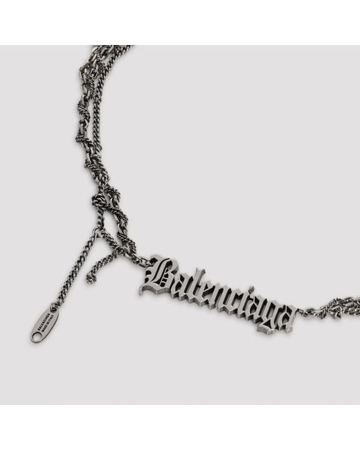 Balenciaga Typo Destroyed Necklace in Metallic for Men | Lyst UK