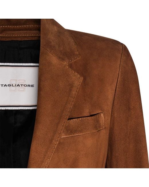 Tagliatore Cognac Leather Jacket in Brown | Lyst UK