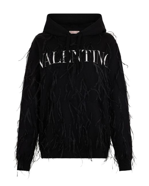 Valentino Garavani Hoodie With Hood And Feather Details For A Sporty ...