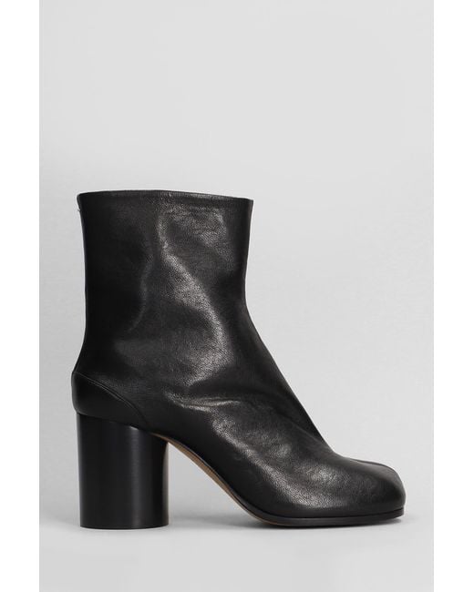 Maison Margiela Tabi High Heels Ankle Boots in Black | Lyst