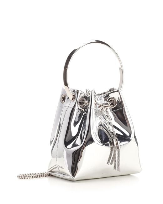 Jimmy Choo Bon Bon Bucket in White | Lyst UK