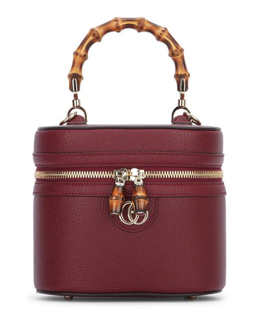 Gucci Mini Bamboo Shoulder Bag in Red | Lyst UK