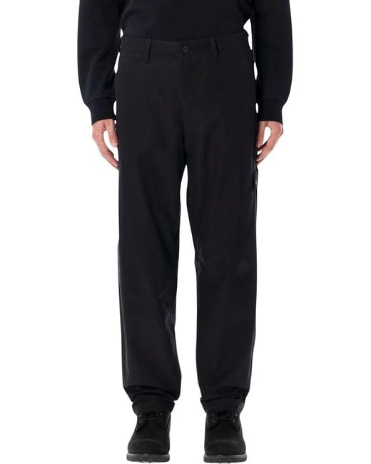 Stone Island Ghost Weatherproof Cotton Canvas Chino Trousers in Black ...