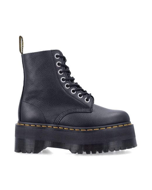 Dr. Martens 1460 Pascal Max Leather Platform Boots in Blue | Lyst