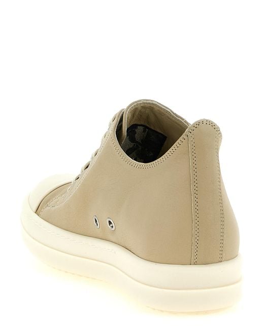 Rick Owens Ramie Low Top Sneakers in Natural | Lyst UK