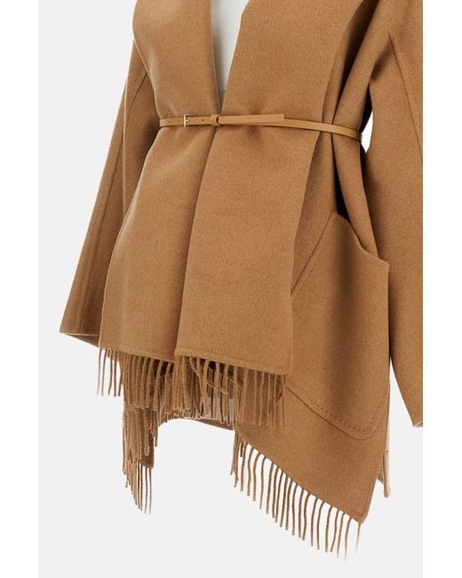 Max Mara Cardigan Camel Coat in Brown | Lyst UK