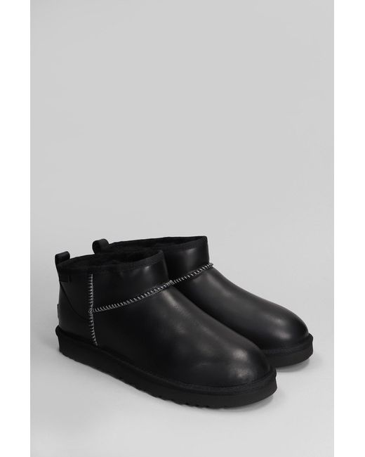 UGG Classic Ultra Mini R Low Heels Ankle Boots in Black for Men | Lyst