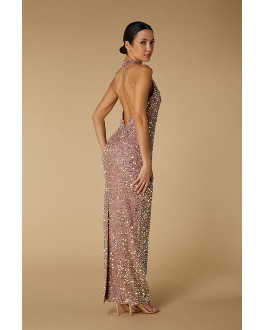 Jarlo Yolanda High Neck Sequin Maxi Dress With Back Strap Detail in ...