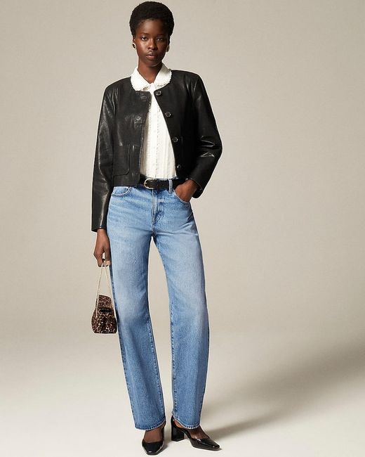 J.Crew Tall High-Rise Relaxed Straight Jean in Blue | Lyst