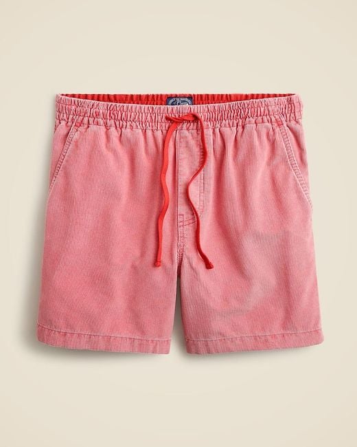 J.Crew "6" Corduroy Dock Short" in Pink for Men | Lyst