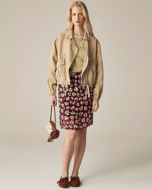 J.Crew Garment-Dyed Flight Jacket in Natural | Lyst