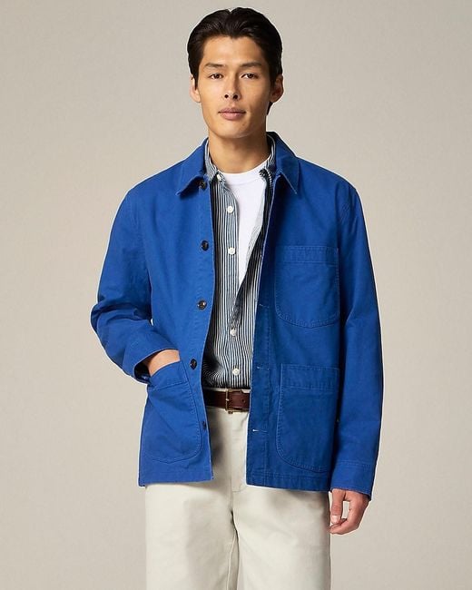 J.Crew Wallace & Barnes Lightweight Twill Chore Jacket in Blue for Men | Lyst