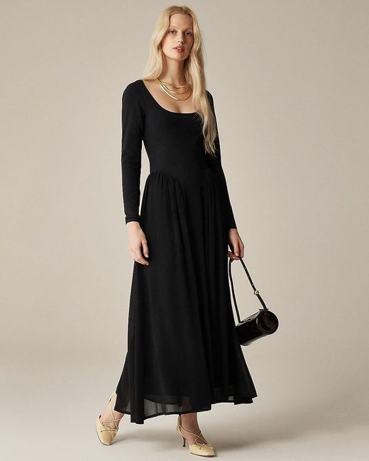 J.Crew Ballet Dress With Chiffon Skirt in Black | Lyst