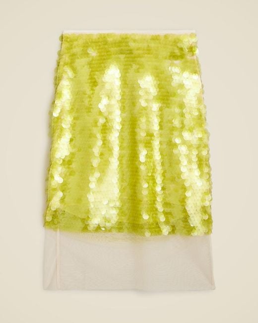J.Crew Collection Sequin Paillette Midi Skirt in Yellow | Lyst