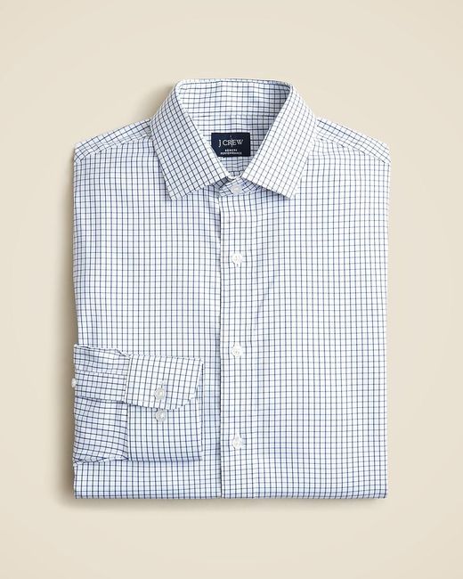 J.Crew Slim Bowery Performance Stretch Dress Shirt With Spread Collar in White for Men | Lyst