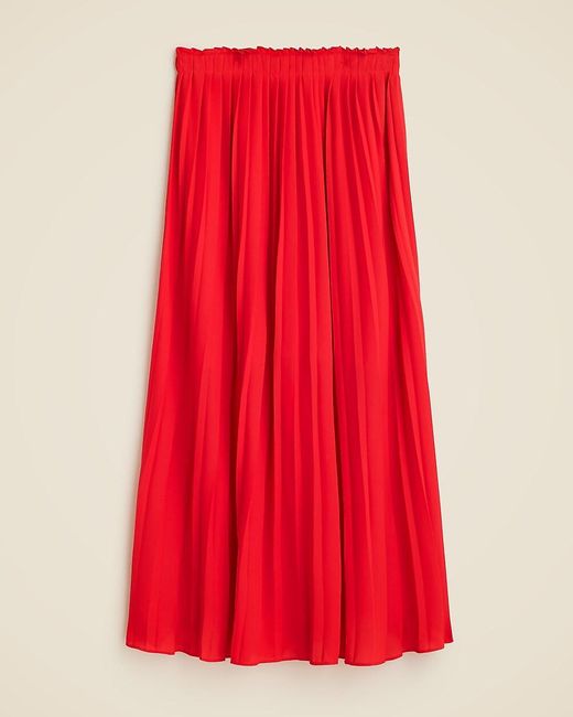 J.Crew Pleated Maxi Skirt in Red | Lyst
