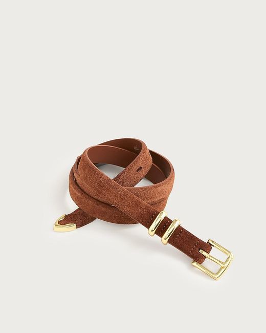 J.Crew Thin Suede Belt in Gray | Lyst