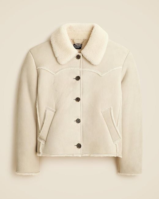 J.Crew Collection Shearling Jacket in Natural | Lyst