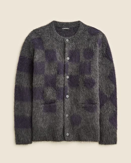 J.Crew Oversized Alpaca-Blend Jacquard Cardigan in Black for Men | Lyst