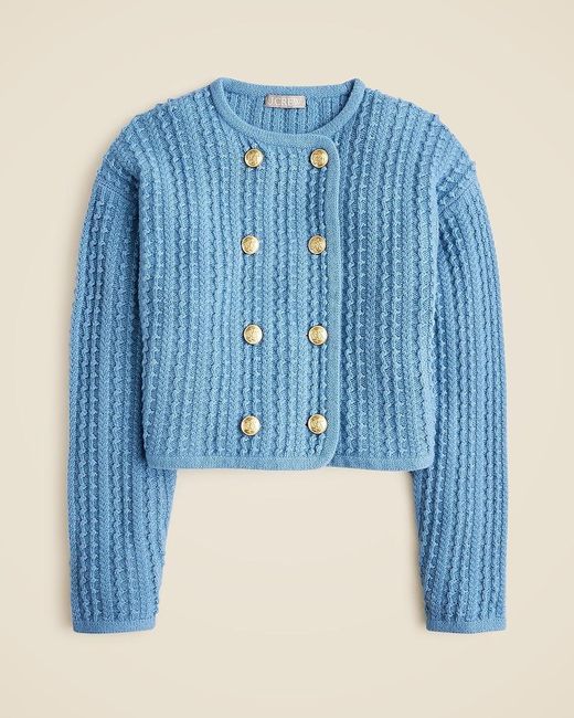 J.Crew Double-Breasted Sweater-Jacket in Blue | Lyst