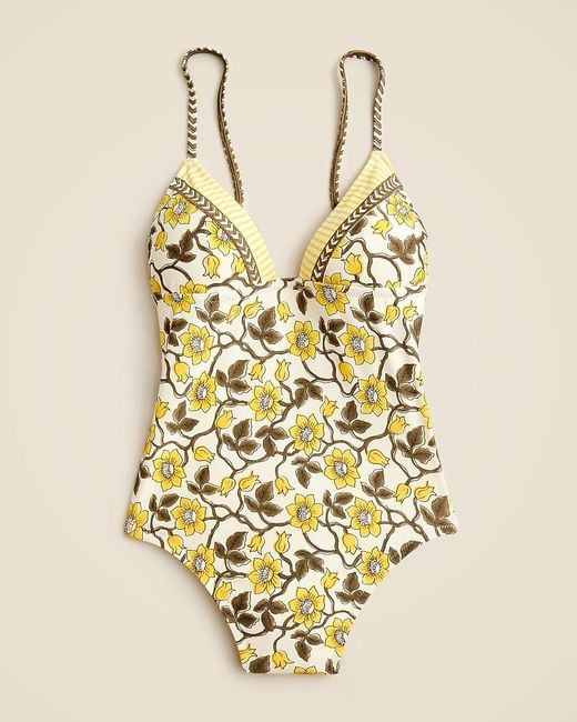 J.Crew Strappy One-Piece Swimsuit in Natural | Lyst
