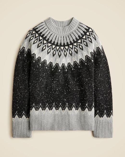 J.Crew Spring Street Cashmere Relaxed Fair Isle Sweater in Natural | Lyst