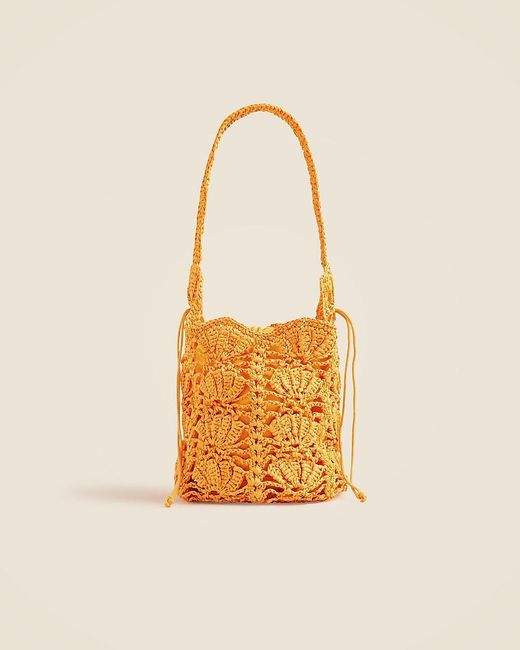J.Crew Small Handknotted Faux-Raffia Bucket Bag in Natural | Lyst