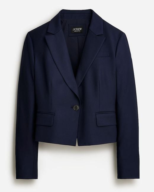 J.Crew Cropped Blazer in Blue | Lyst