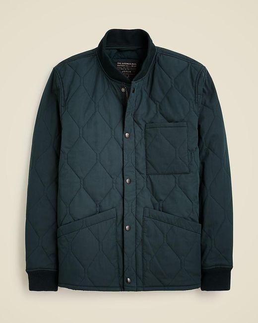 J.Crew Quilted Flight Jacket With Primaloft in Blue for Men | Lyst