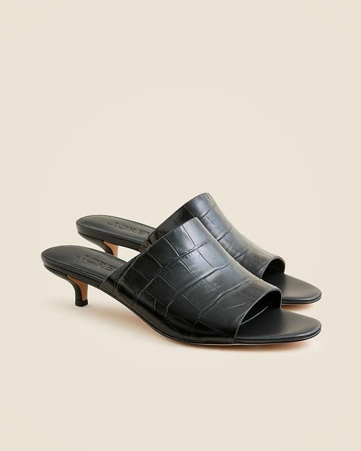 J.Crew Wide-Strap Mule Heels in Black | Lyst