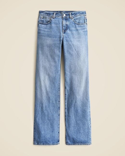 J.Crew Tall High-Rise Relaxed Straight Jean in Blue | Lyst