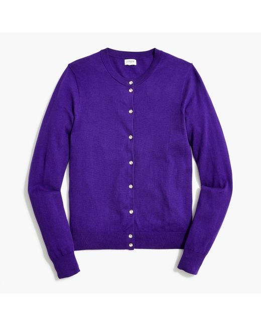 J.Crew Classic Cardigan Sweater With Rhinestone Buttons in Purple | Lyst