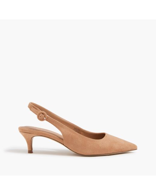 J.Crew Slingback Kitten Heels in Brown | Lyst J.Crew Slingback Kitten Heels in Brown | Lyst