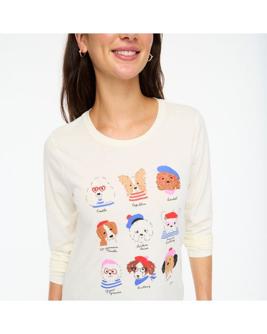 J.Crew French Dogs Graphic Tee in White | Lyst
