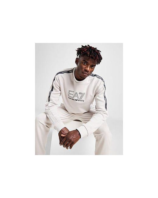 EA7 Tape Logo Crew Sweatshirt in Black for Men Lyst UK