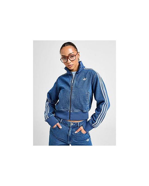 adidas Originals Denim Firebird Track Top in Blue | Lyst UK