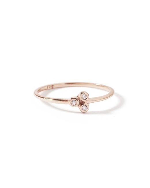 Black Betty Design 9kt Rose Gold Trio Cluster Diamond Ring in Metallic ...