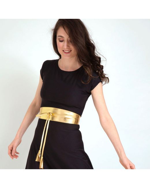JUAN-JO Gallery Leather Obi Belt in Gold (Metallic) | Lyst