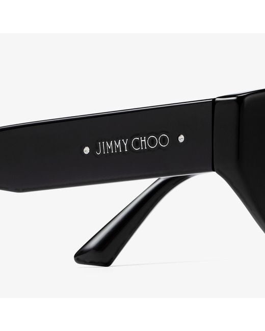 Jimmy Choo Cat-Eye Acetate Sunglasses in Black | Lyst