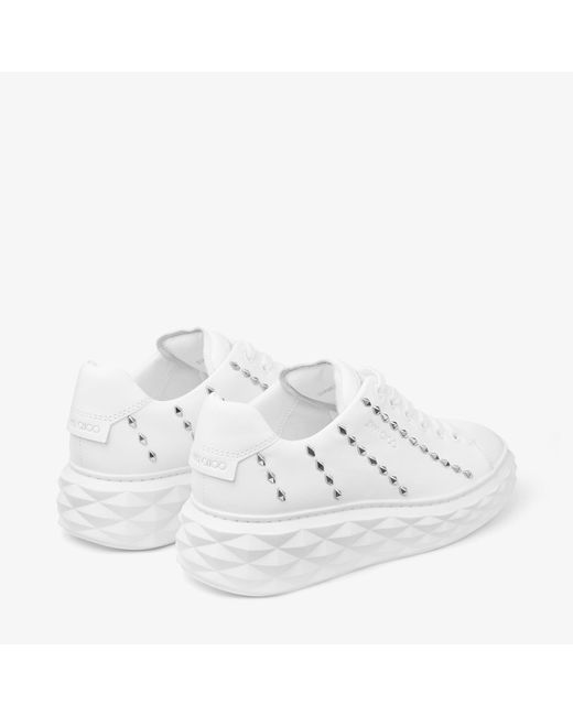 Jimmy Choo Diamond Light Maxi Leather Low-top Trainers in White | Lyst