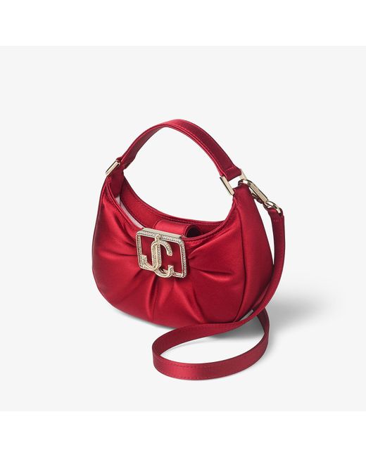 Jimmy Choo Edie Hobo Mini in Red | Lyst
