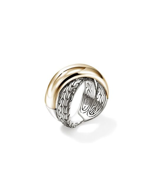 John Hardy Jh Essential Crossover Ring in Metallic | Lyst