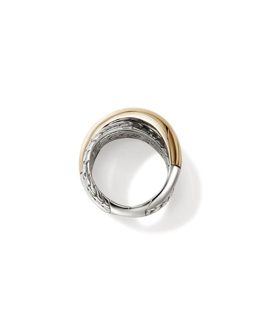 John Hardy Jh Essential Crossover Ring in Metallic | Lyst