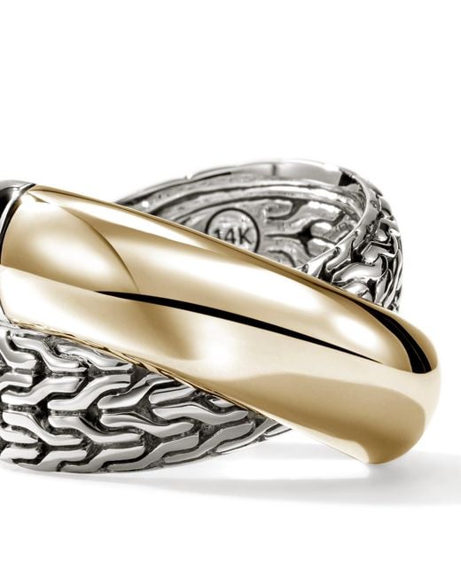 John Hardy Jh Essential Crossover Ring in Metallic | Lyst