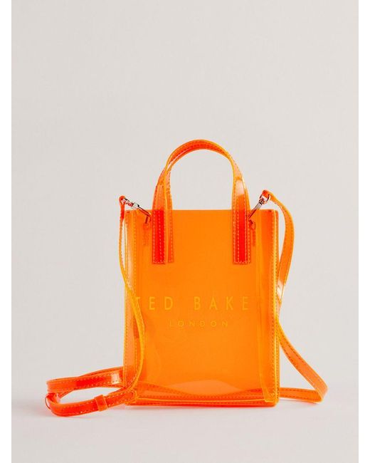 Ted Baker Sheacon Transparent Icon Bag in Orange | Lyst UK