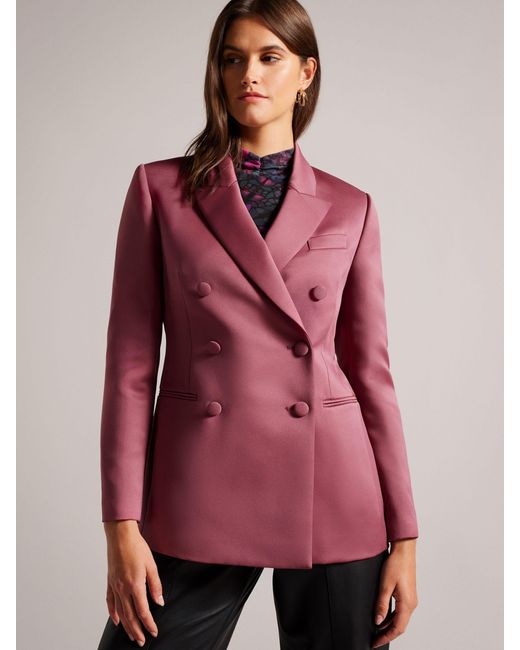 Ted Baker Seraph Satin Blazer In Pink Lyst Uk