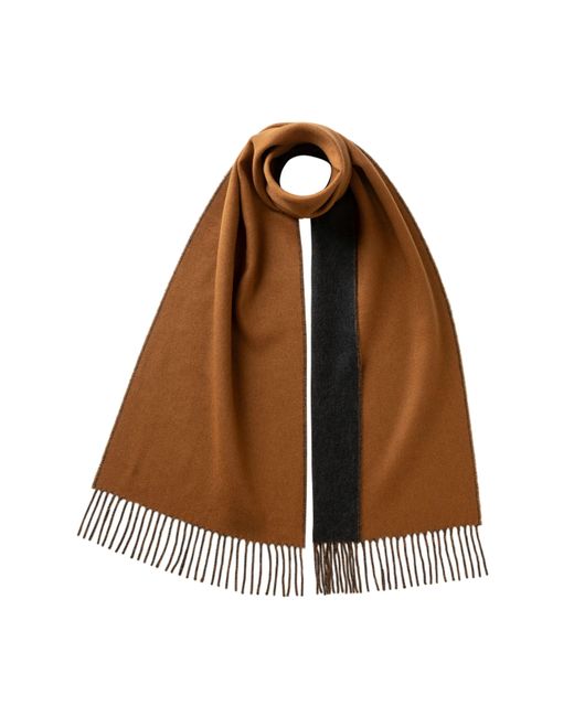 Johnstons of Elgin Contrast Reversible Camel Cashmere Scarf in Brown | Lyst