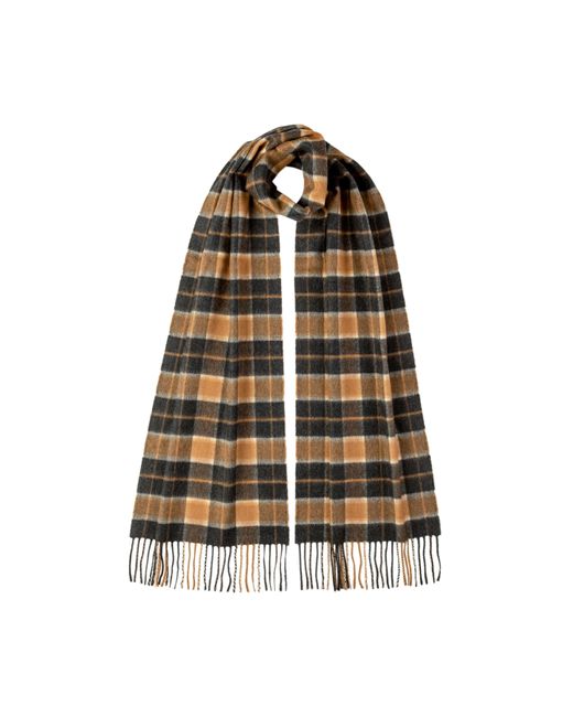 Johnstons of Elgin Windowpane Check Cashmere Vicuña Scarf in Natural ...
