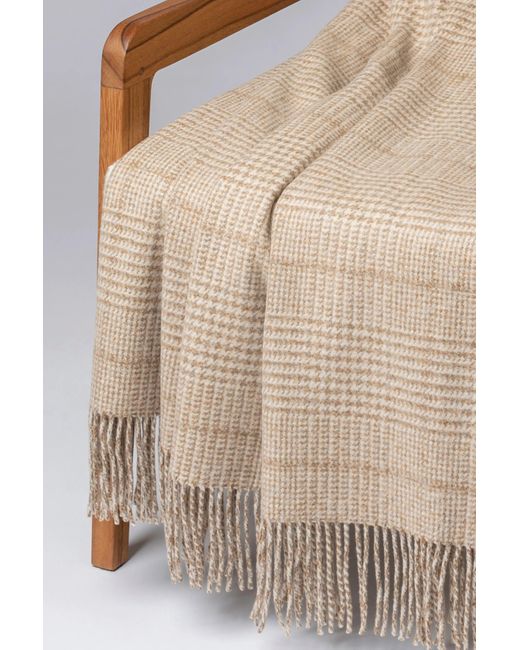 Johnstons of Elgin Tweed Glen Check Wool Throw in Natural | Lyst